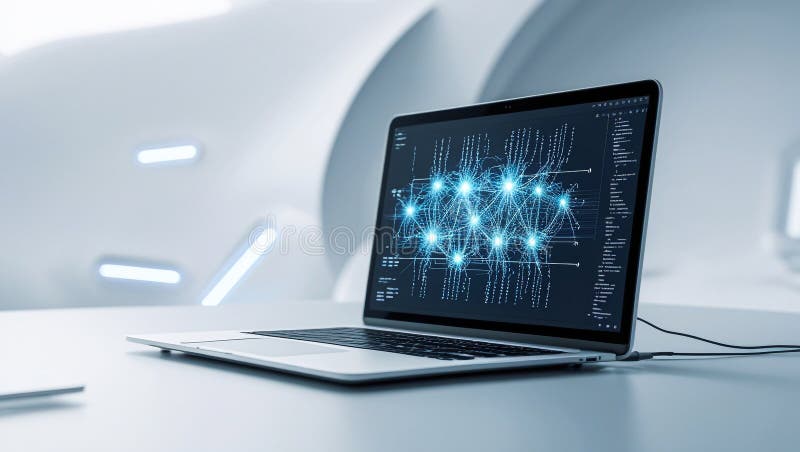 Minimal AI Workspace with Neural Network Interface on Laptop AI ...