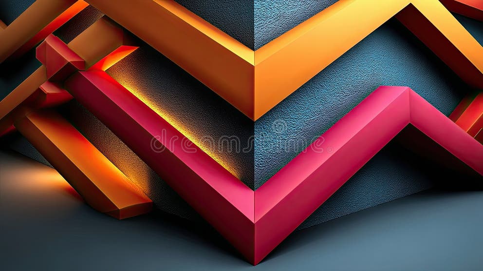 Minimal Angular Geometry in Orange & Navy Stock Illustration - Illustration of sharp, beam ...