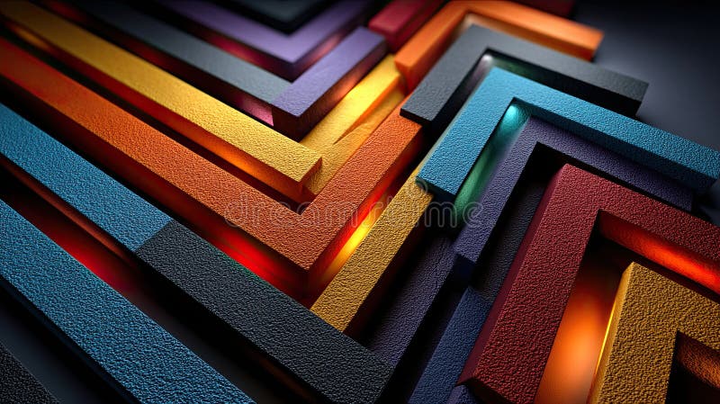 Minimal Angular Geometry in Orange & Navy Stock Illustration ...