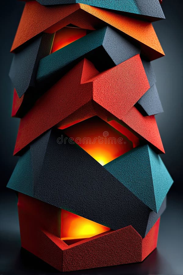 Minimal Angular Geometry in Orange & Navy Stock Illustration - Illustration of sharp, design ...