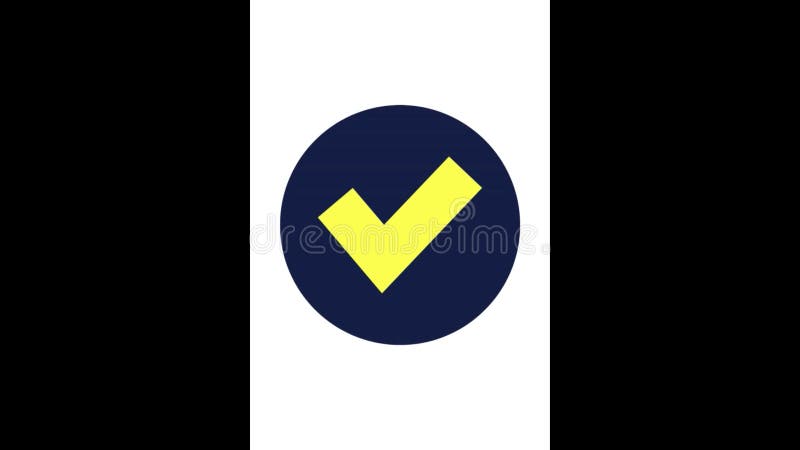 Yellow Angular Checkmark in Navy Blue Circle on White Background ...