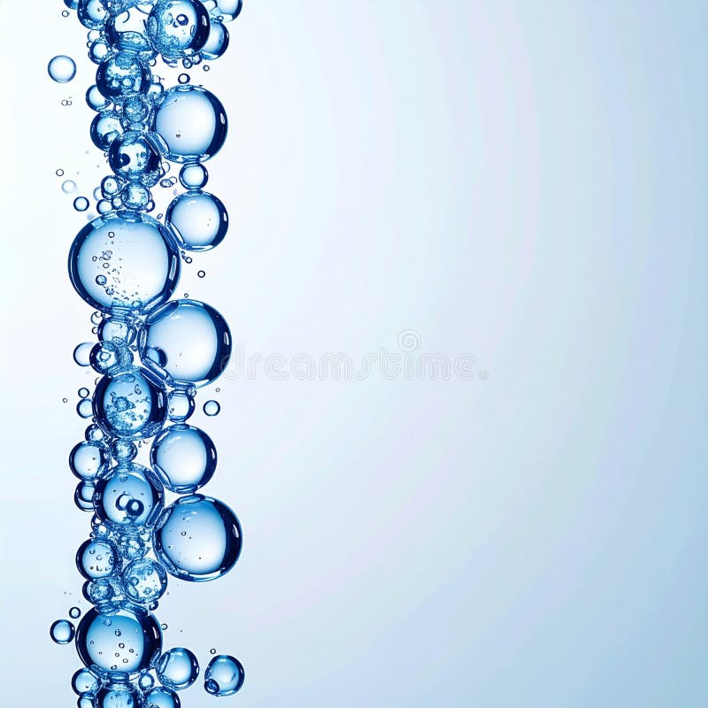 Minimal Aqua Bubble Column with Copy Space Stock Illustration ...