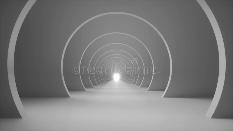 Minimal 3D Arch Tunnel Loop, Camera Flies through Abstract Architecture ...