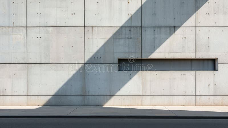 Minimal Architectural Building with Shadow and Light Against White Wall ...