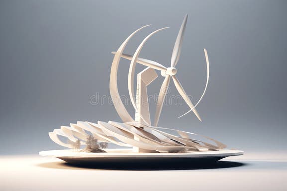 This Minimal Background Highlights a Sleek, Modern Windmill ...