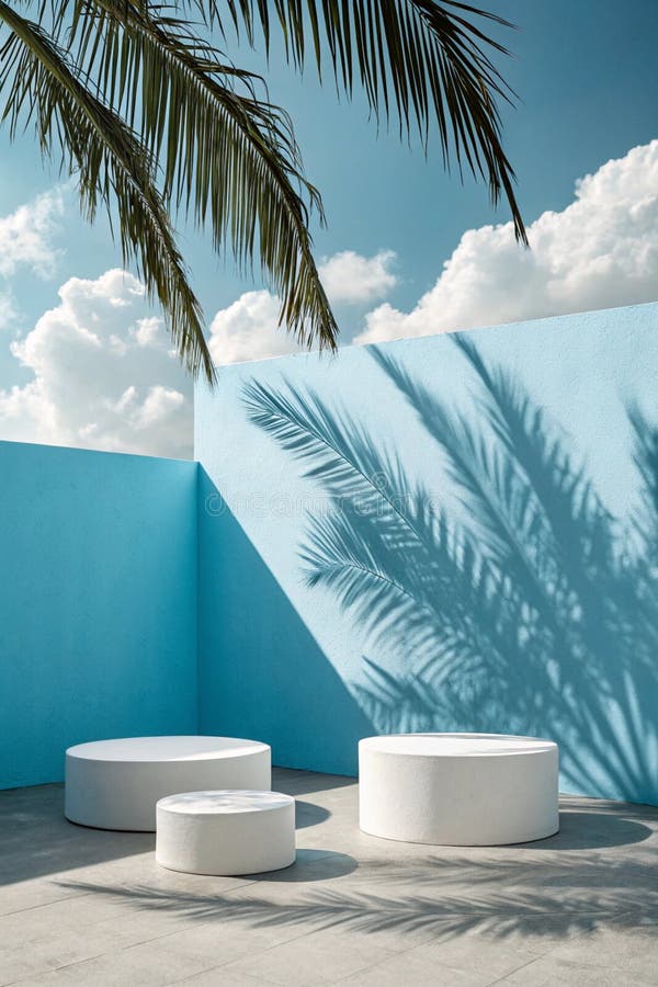 Minimal Product Placement Stage with Palm Shadow Stock Illustration ...