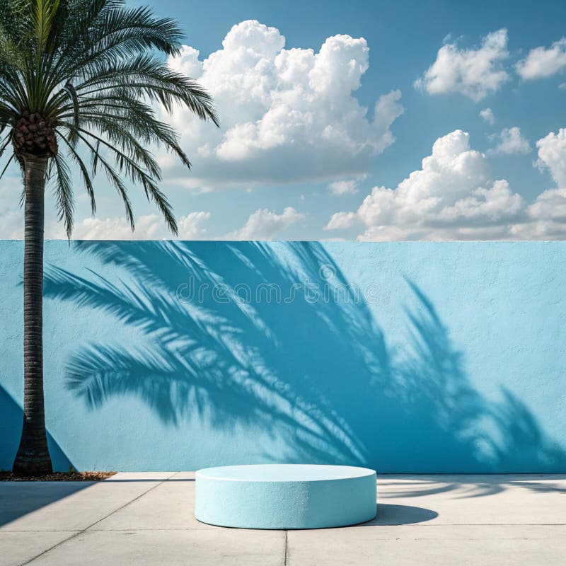 Minimal Product Placement Stage with Palm Shadow Stock Illustration - Illustration of creative ...