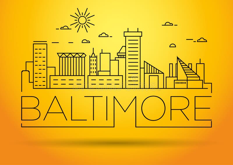 Baltimore-skyline-sketch stock vector. Illustration of city - 31854730