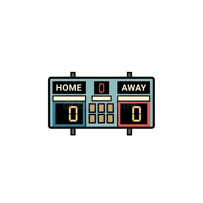 Minimal Baseball Scoreboard Showing Zero Score Stock Vector ...