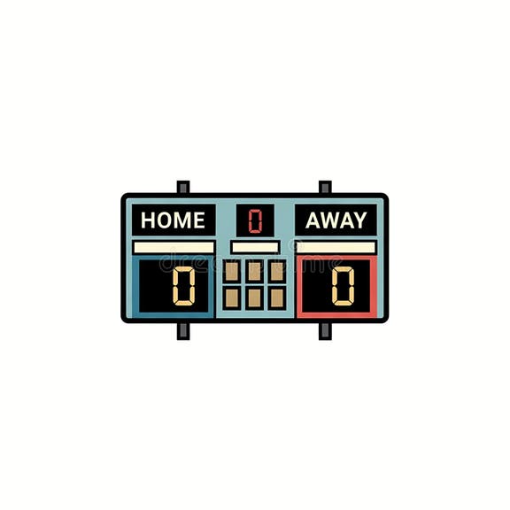 Minimal Baseball Scoreboard Showing Zero Score Stock Vector ...