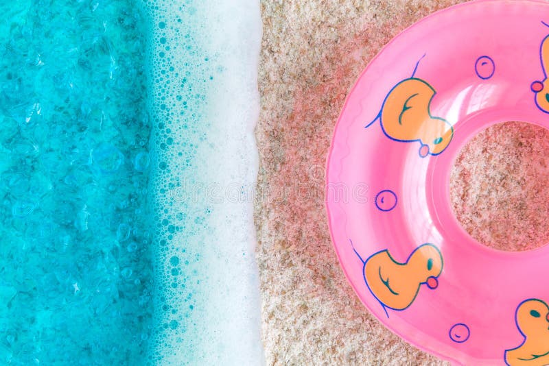 Minimal Beach Creative Concept Summer Vacation with Blue Ocean and Pool ...