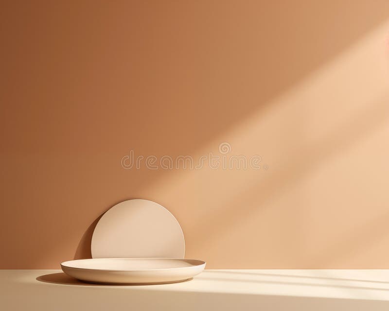Minimal Beige Studio Backdrop with Soft Shadows Stock Illustration ...