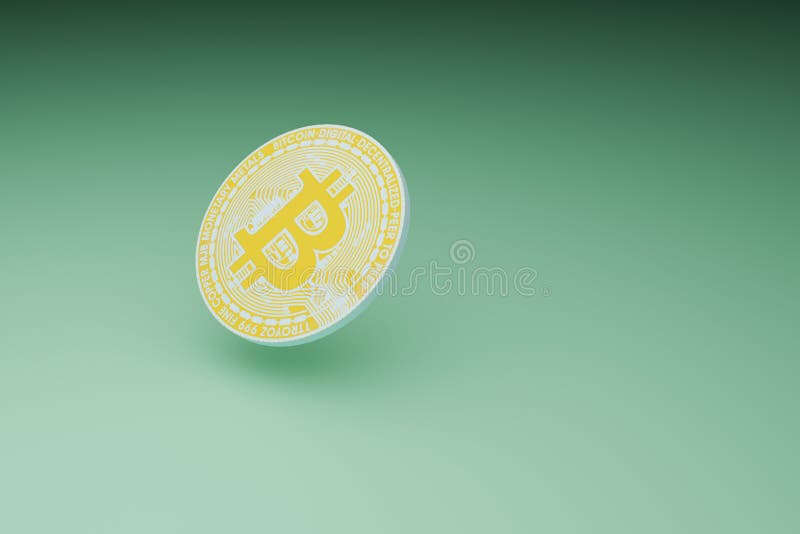 Minimal Bitcoin Mining on Green Background Stock Illustration ...