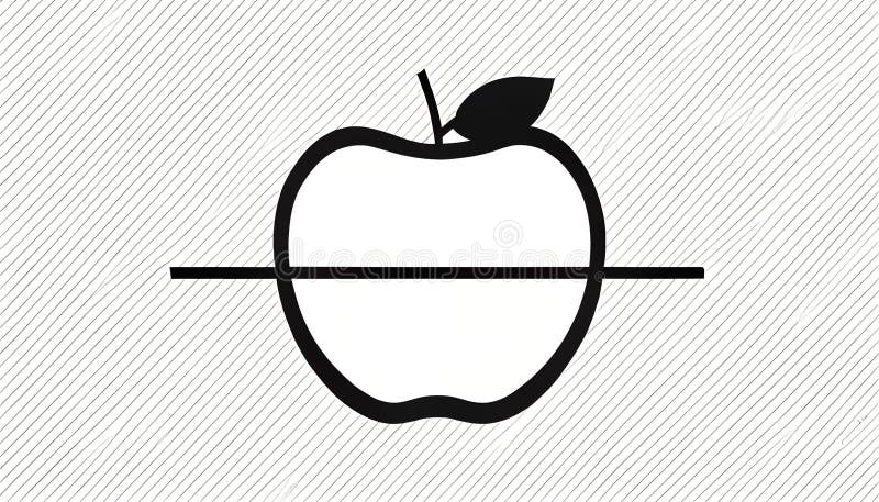 Minimal Bitten Apple Icon, Made with Generative AI Stock Illustration ...