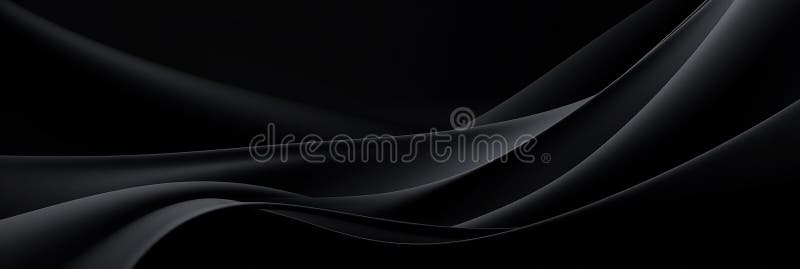 Minimal Black Abstract Header Background with Wavy Pattern Stock ...