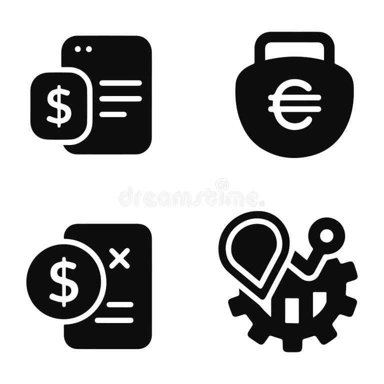 Minimal Black Financial Icons â€ Budget, Plan, Location, Analytics ...
