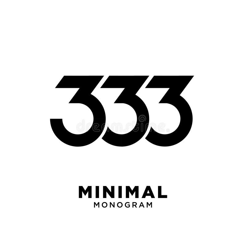 Minimal 333 Black Number Vector Logo Design Stock Illustration ...
