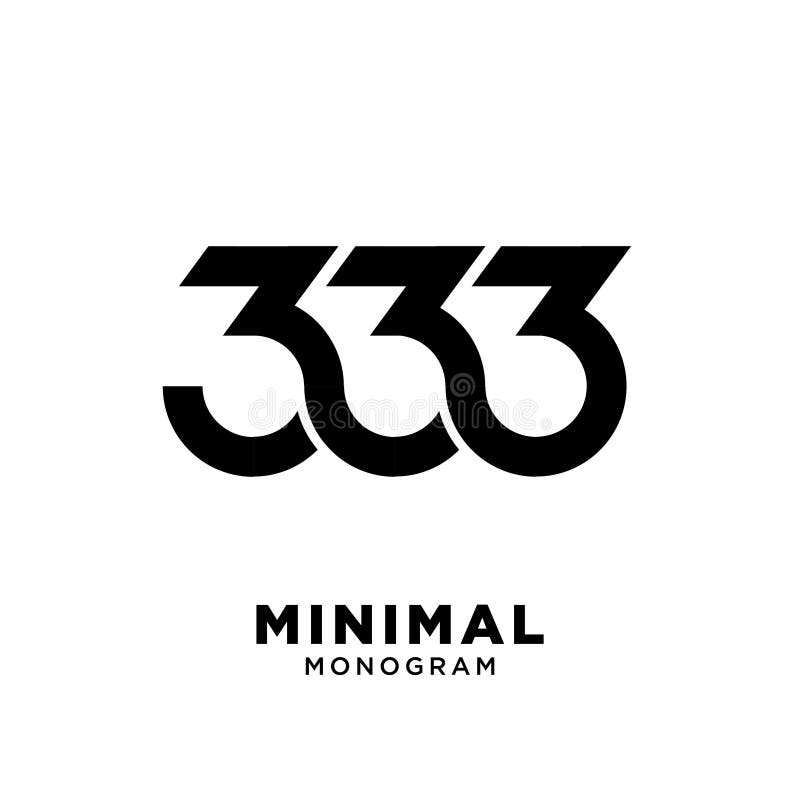 Minimal 333 Black Number Vector Logo Design Stock Illustration ...