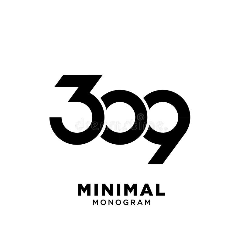 Minimal 309 Black Number Vector Logo Design Stock Illustration ...