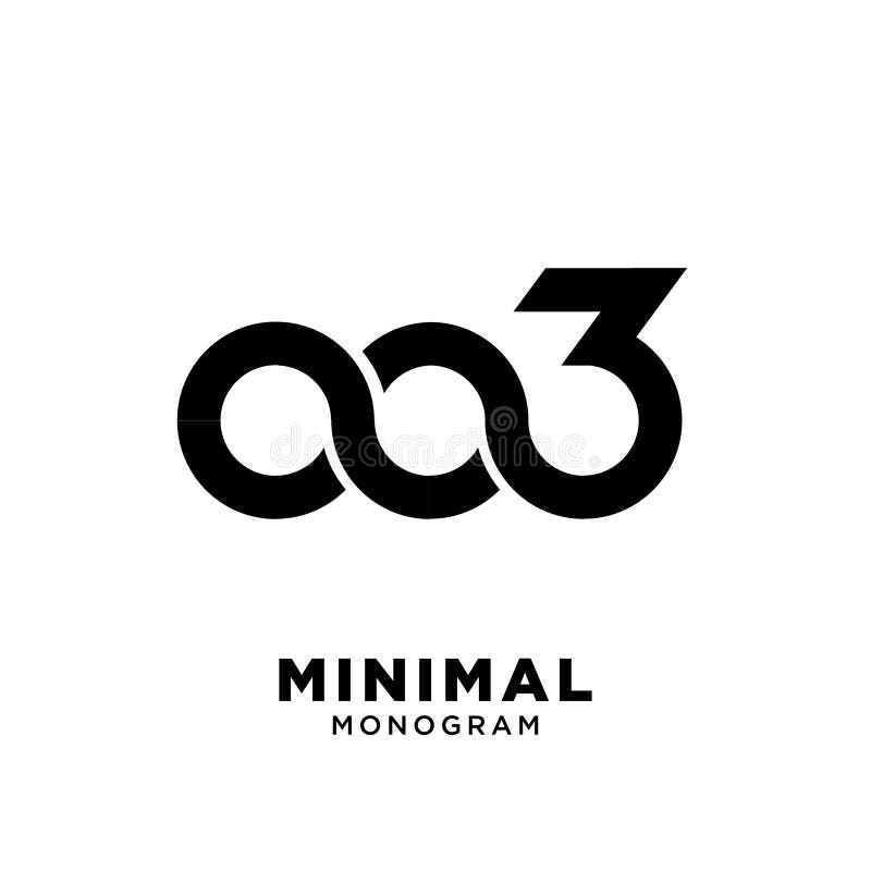 Minimal 003 Black Number Vector Logo Design Stock Illustration ...