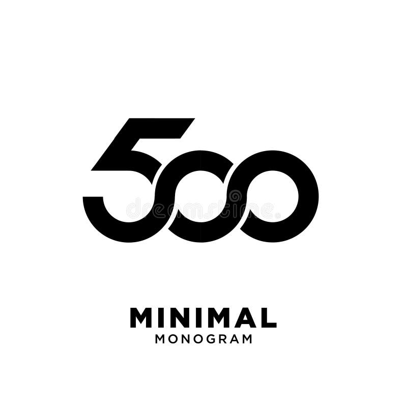 Minimal 500 Black Number Vector Logo Design Stock Illustration ...