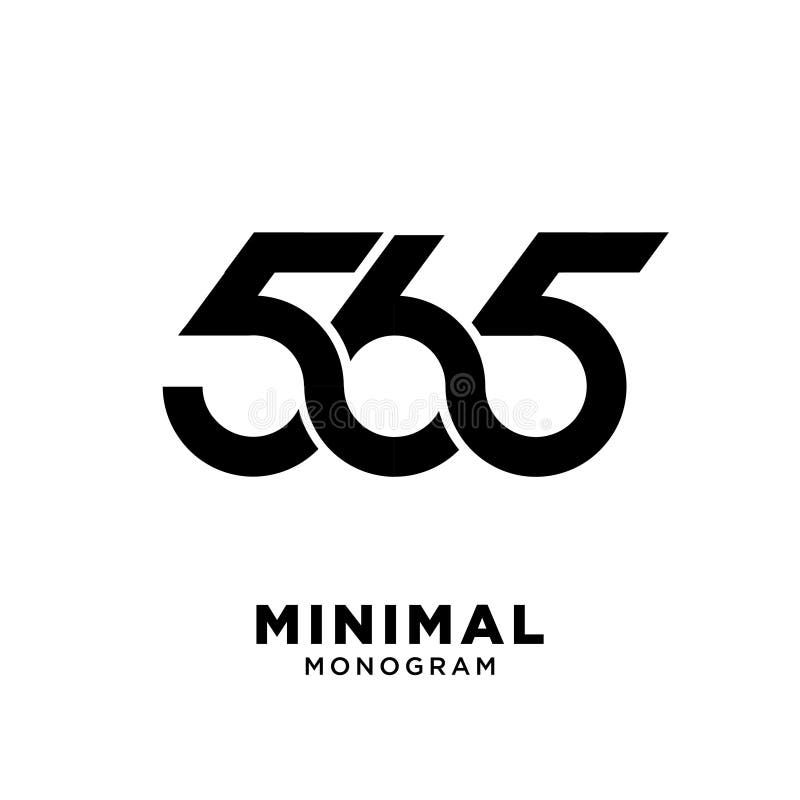 Minimal 565 Black Number Vector Logo Design Stock Vector - Illustration ...