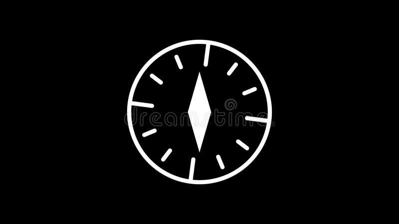 Minimal Black and White Compass Symbol Stock Video - Video of symbol ...