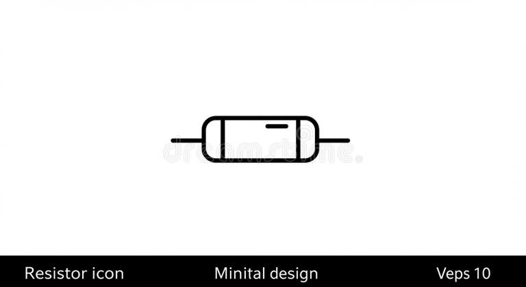 Minimal Black-and-white Icon Representing an Electrical Resistor. the ...