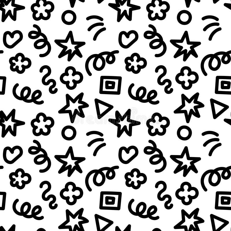 Black White Memphis Pattern Stock Illustrations – 23,328 Black White ...