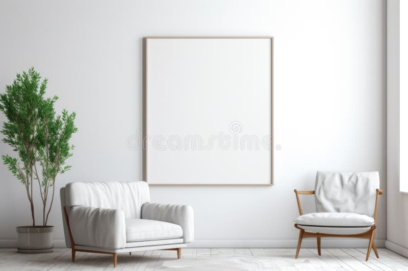 Minimal Blank Frame Mockup Design Stock Illustration - Illustration of ...