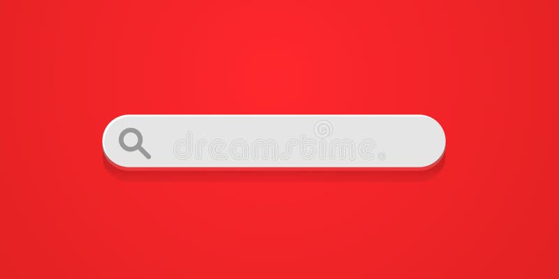Minimal Blank Search Bar on Red Background Stock Vector - Illustration ...