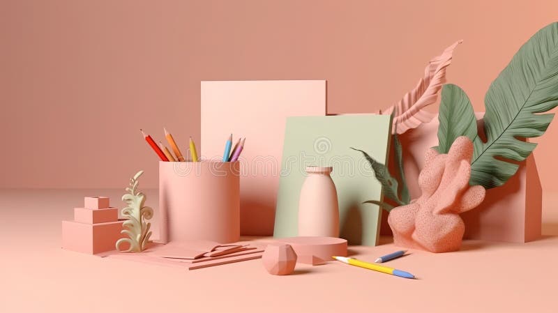Minimal Blank Space for Product Scene on Pastel Background-Flat Lay ...