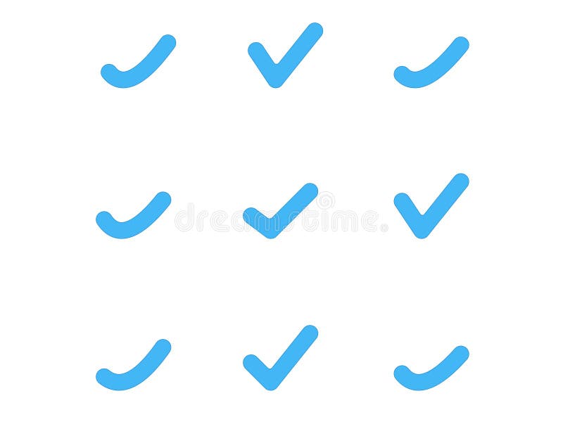 Minimal Blue Check Mark Pattern Icons on White Stock Vector ...