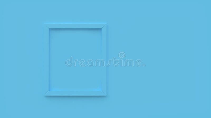 Minimal Blue Frame on Wall Abstract Background 3d Render Stock ...