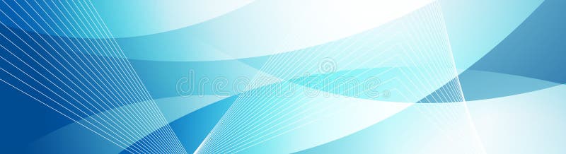 Minimal Blue Geometry Banner with Waves and Lines Stock Vector ...