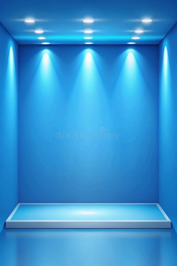 Minimal Blue Studio Room for Product Showcase with Limbo Light ...