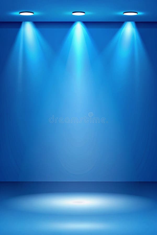 Minimal Blue Studio Room for Product Showcase with Limbo Light ...