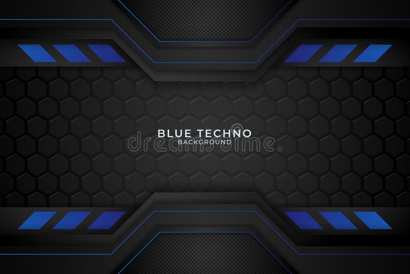 Minimal Blue Techno Background. Illustration Abstract Geometric Shape ...