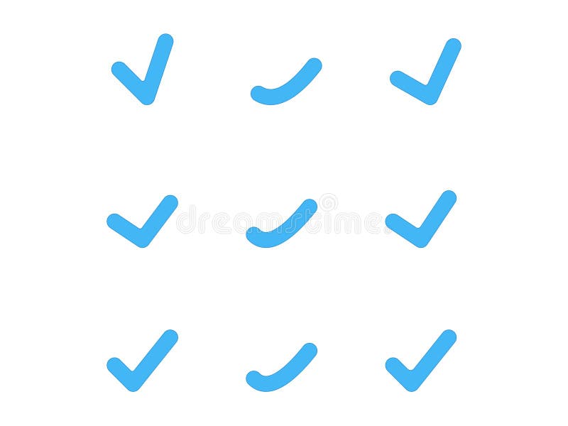 Minimal Blue Tick Set for Digital Use Stock Illustration - Illustration ...