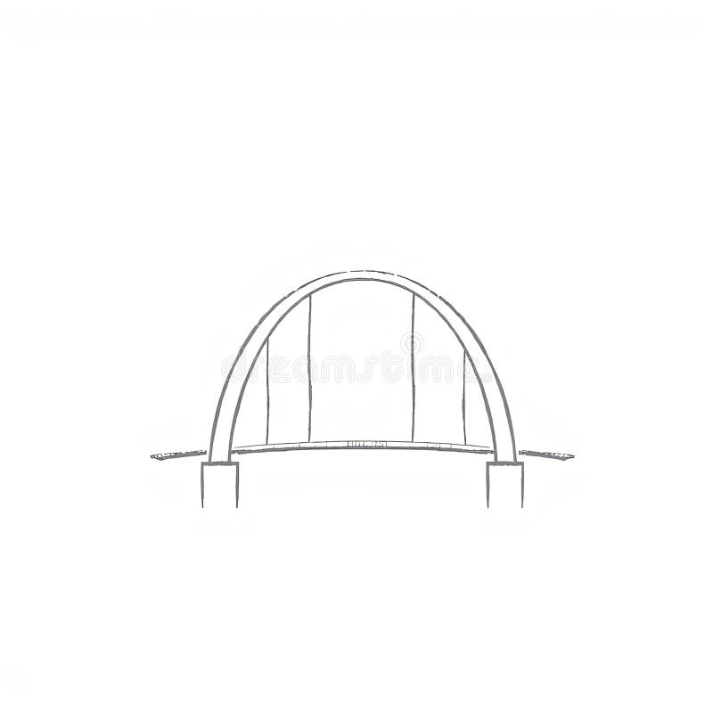 Minimal Bridge Sketch with Vertical Lines Stock Illustration ...