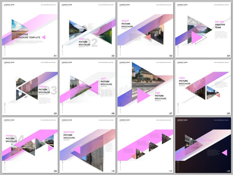 Minimal Brochure Templates with Colorful Triangles, Triangular Shapes ...