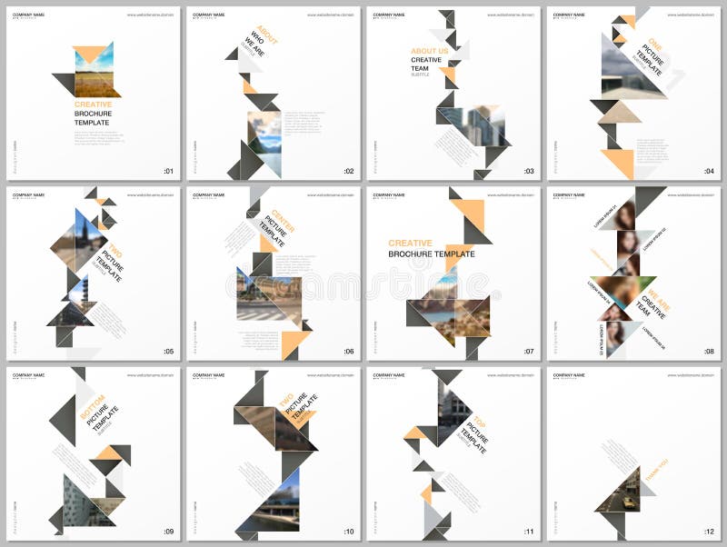 Minimal Brochure Templates with Triangles, Triangular Shapes, Polygons ...