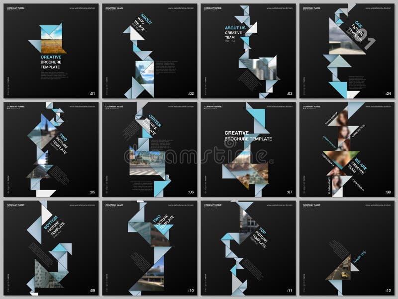Minimal Brochure Templates with Triangles, Triangular Shapes, Polygons ...