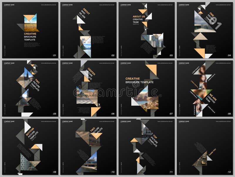 Minimal Brochure Templates with Triangles, Triangular Shapes, Polygons ...