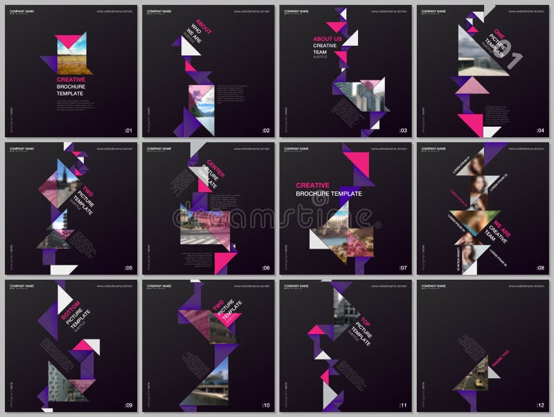Minimal Brochure Templates with Triangles, Triangular Shapes, Polygons ...
