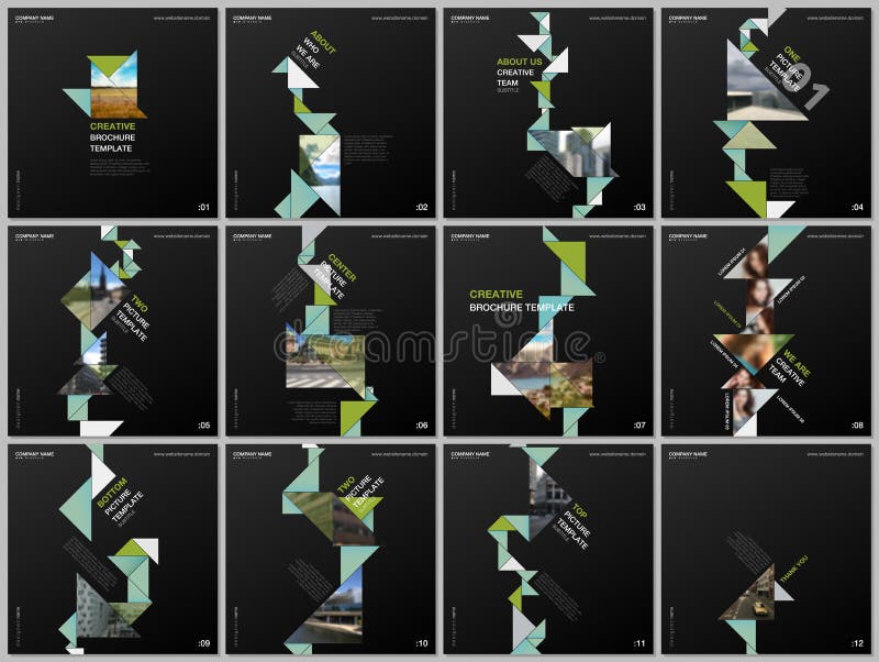Minimal Brochure Templates with Triangles, Triangular Shapes, Polygons ...