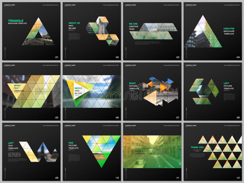 Minimal Brochure Templates with Triangular Design Background, Triangle ...