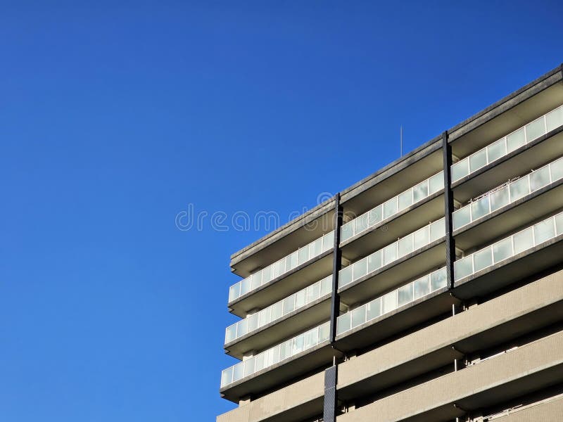 Minimal Building with Blue Sky Background. Stock Image - Image of ...