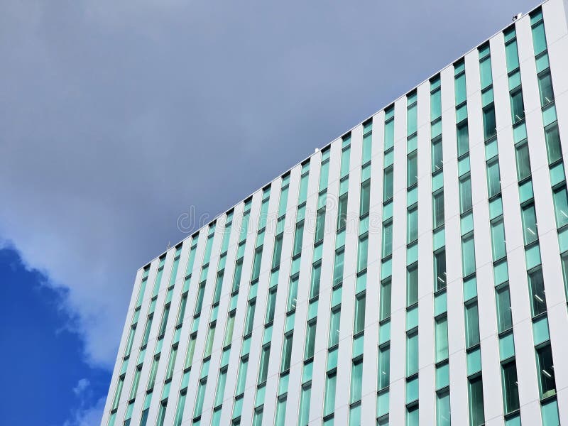 Minimal Building with Cloudy Sky Background. Stock Photo - Image of ...