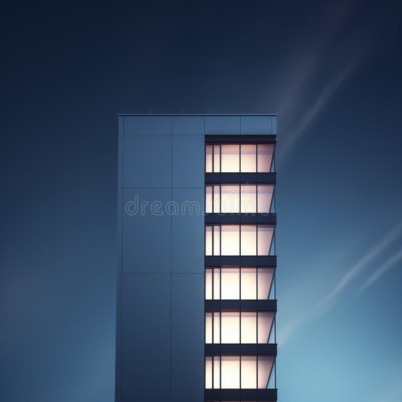 Minimal Building with Light, for Abstract Background. Stock ...